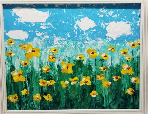 Yellow Daisies Original Acrylic Painting Etsyde