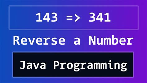 Java Program To Reverse A Number Youtube