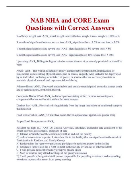 Nab Core Exam Complete Package Deal Stuvia Us
