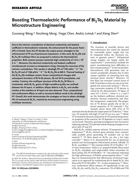 Pdf Boosting Thermoelectric Performance Of Bi2te3 Material By