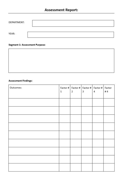 Assessment Report Example → Free Report Examples