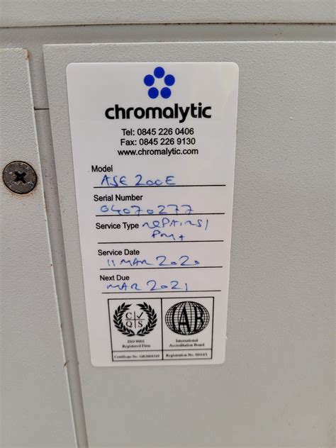 Dionex Ase Accelerated Solvent Extractor Model Ase 200e Lab