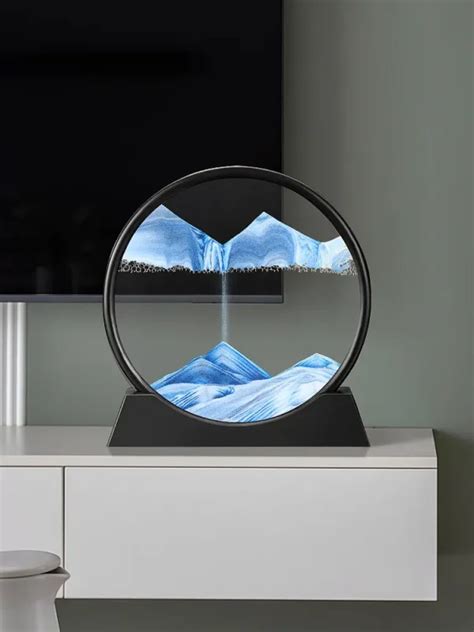 3d Moving Sand Art Picture Round Glass Deep Sea Sandscape Hourglass