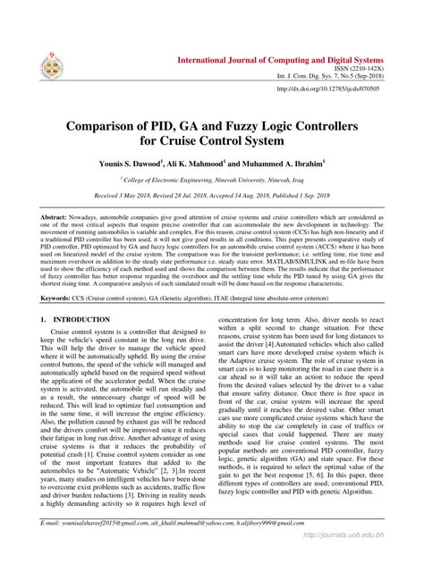 pdf comparison of pid ga and fuzzy logic controllers for cruise