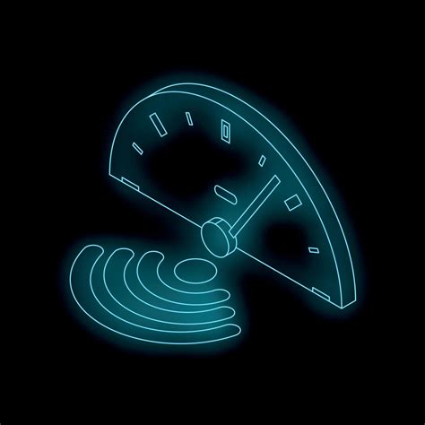 Speedometer Showing Low Wireless Signal Strength With Futuristic Neon Glow 55627459 Vector Art