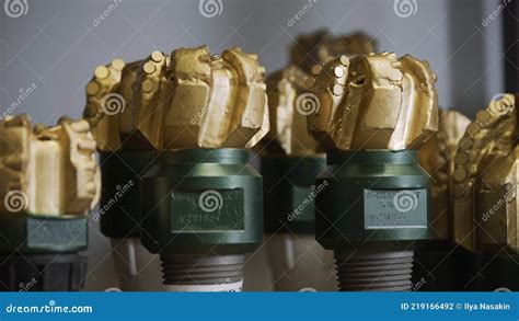 Brand New Pdc Polycrystalline Diamond Compact Drilling Bit Macro Shot Of Drill Bits On Shelving