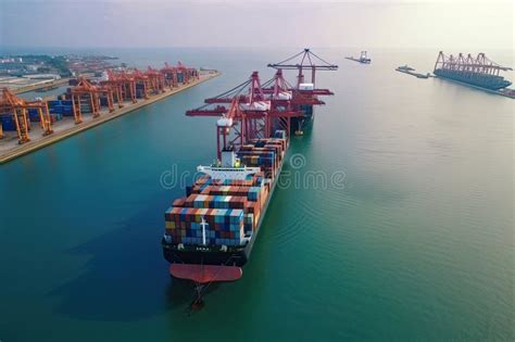 International Container Cargo Ship In The Harborfreight Transportation