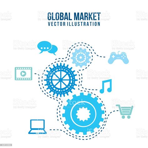 在白色背景下的全球行銷圖示向量圖向量圖形及更多一組物體圖片 一組物體 信 文件 信息圖形 Istock
