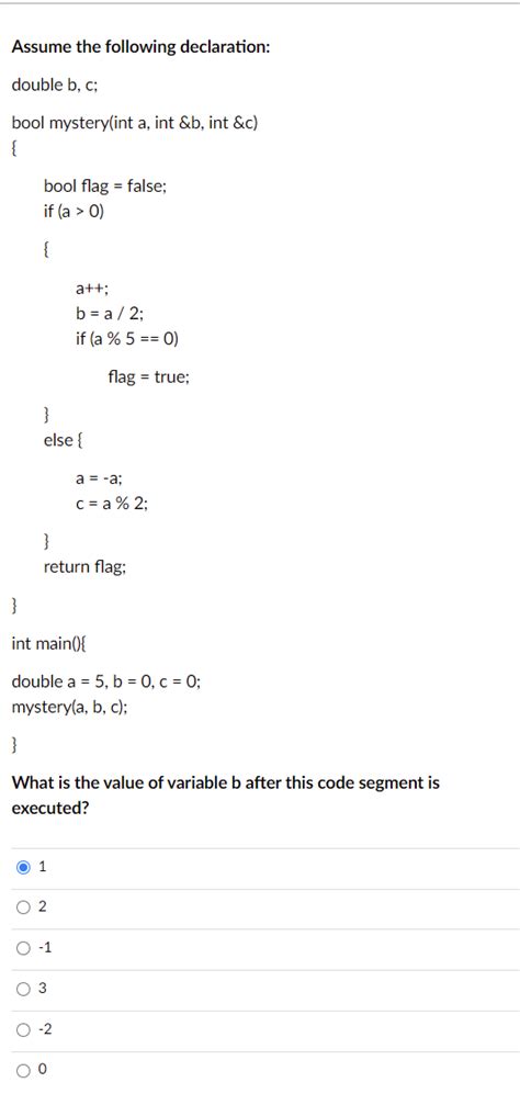 solved assume the following declaration double b c bool
