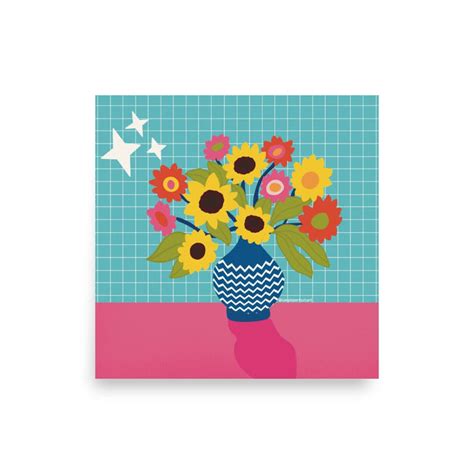 Funky Flowers Art Print Simpleperfectart