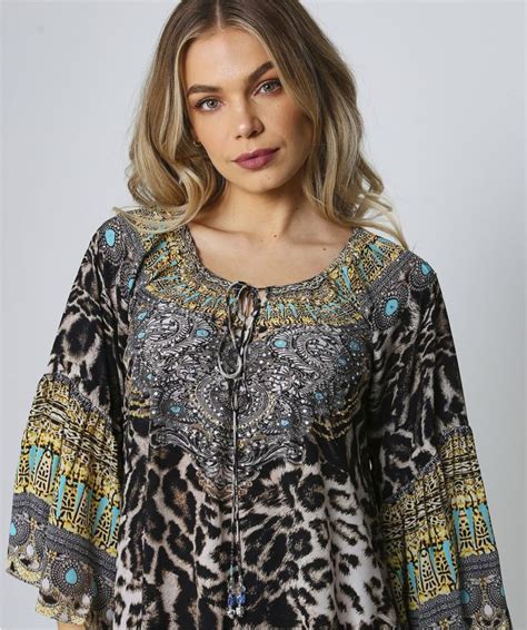 Inoa Brown Siberia Silk Gypsy Dress Jules B