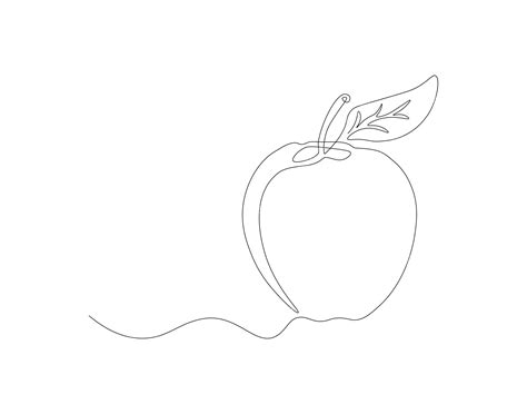 Premium Vector Continuous Line Drawing Of Apple One Line Of Apple