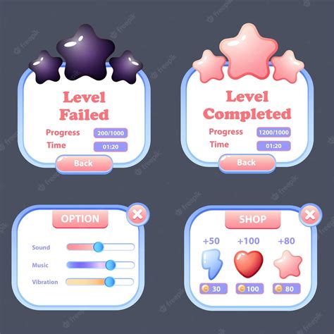 Premium Vector Game Ui Kit Set Of User Interface Gui To Build 2d