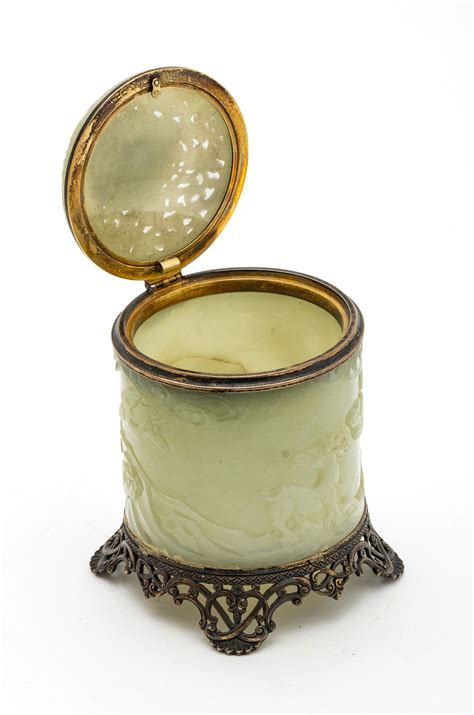 Edward I Farmer Imperial Green Jade Jar From The Estate Of Fred And