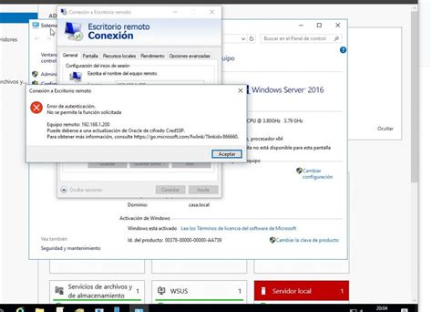 RDP Error de autenticación Oracle CredSSP Notas Informáticas