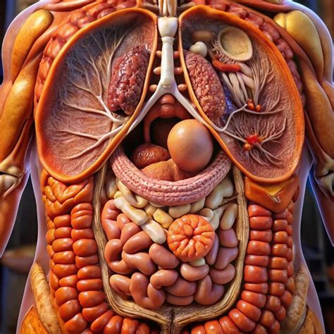 A Human Body With Many Different Types Of Nuts Including A Human Anatomy Premium Ai Generated