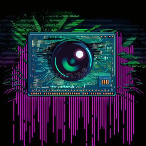 An Electronic Circuit Board With A Camera In Front Of It Stock