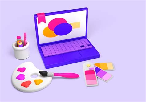 Free Psd 3d Rendering Of Graphic Design