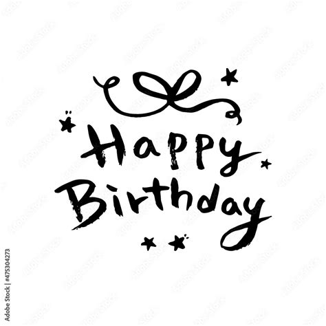 생일 축하 손글씨 레터링 素材庫向量圖 Adobe Stock