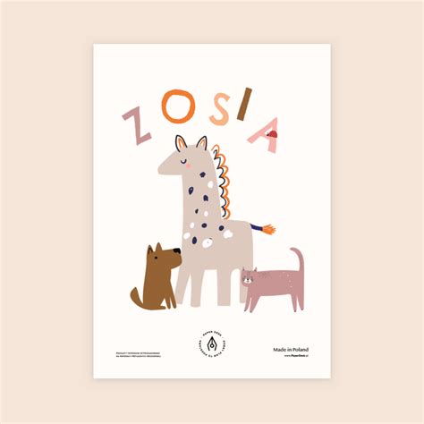 Personalizowany Plakat Z Imieniem Dziecka W Formacie A4 Od PaperDesk