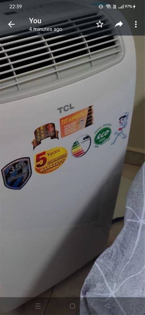 TCL Portable Air Conditioner CPA HNG TV Home Appliances Air Conditioners Heating On