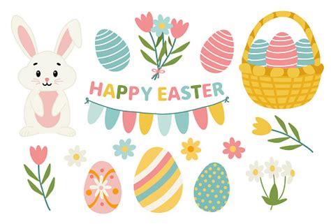 Cute Easter Clip Art Collection Stock Illustration Download Image Now