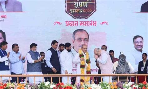 Amit Shah Confers Maharashtra Bhushan Award To Social Worker Appasaheb