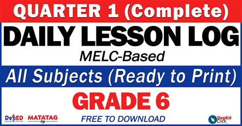 Grade 6 Melc Based Daily Lesson Logs Quarter 1 Compiled Deped Click