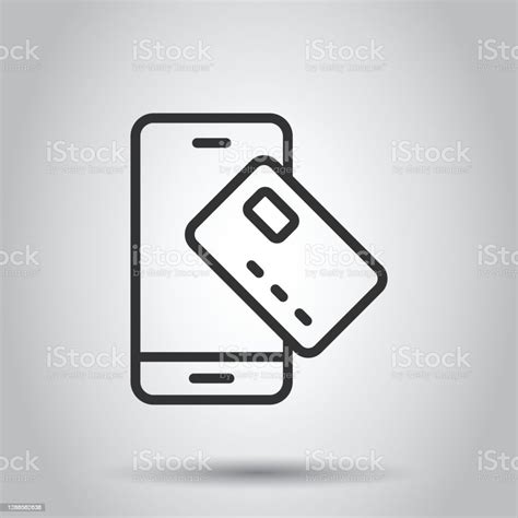 플랫 스타일로 스마트 폰 지불 아이콘 흰색 고립 된 배경에 Nfc 신용 카드 벡터 그림 은행 비즈니스 개념 계산대에 대한 스톡