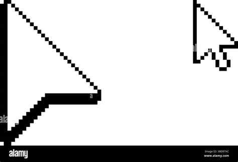 pixel arrow cursors in 8 bit retro style vector computer mouse icons