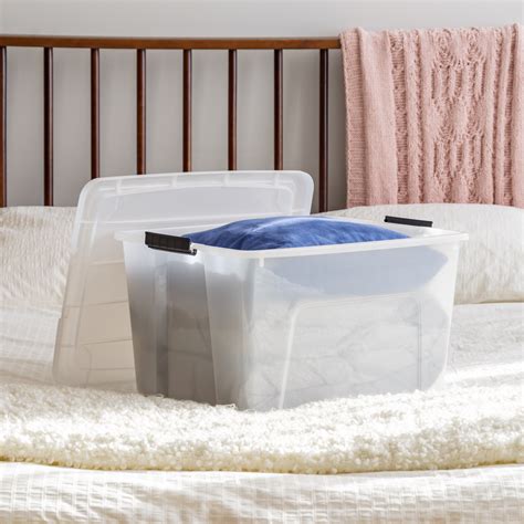 Iris Usa 60 Qt Plastic Storage Bins With Lids Pearl Latching
