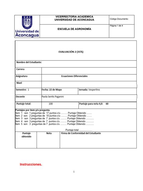 Evaluacion 2 Ecuaciones Diferenciales 2023 Pdf Análisis Matemático