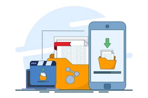 Premium Vector Vector Illustration About File Sharing Concept Or Data Transfer Or