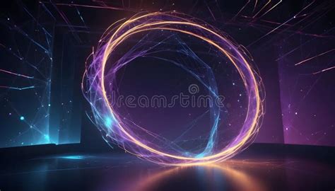 An Abstract Image Of A Glowing Circular Shape With A Wireframe Structure The Shape Is