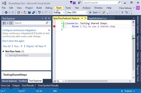 Visual Studio Specflow Binding From External Assembly Always Purple Stack Overflow