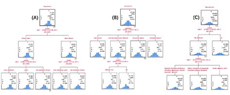 exhaustive chaid decision tree models for n prediction predicted by a