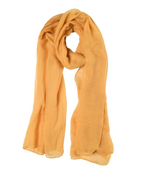 Bufanda Mujer Delgada Amarilla Larga Tricot