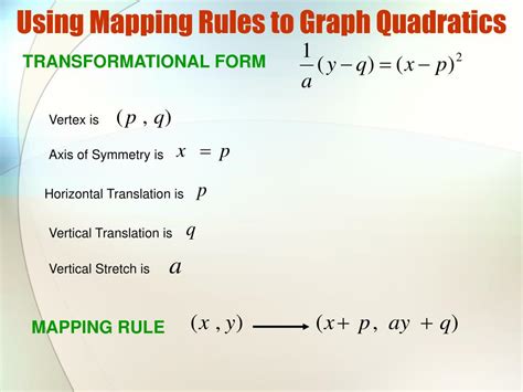 ppt graphing quadratic functions using transformational form