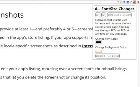 A FontSize Changer for Google Chrome 拡張機能 無料ダウンロード