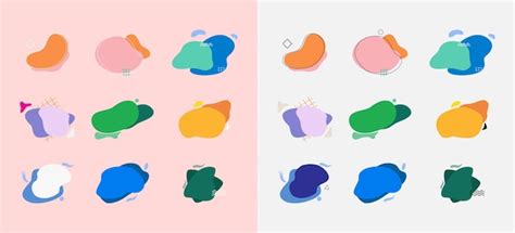 Premium Vector Set Of Abstract Modern Graphic Elements Dynamical Colored Forms And Line