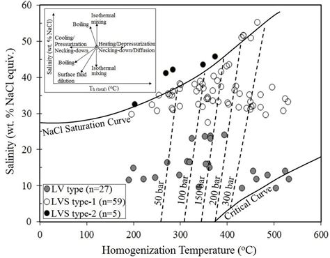 Salinity Vs Homogenization Temperature Plot For Fluid Inclusion Data Download Scientific