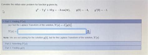 solved consider the intial value problem for function y