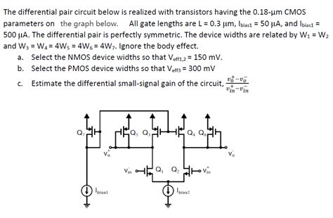 Solved The Differential Pair Circuit Below Is Realized With Chegg Com