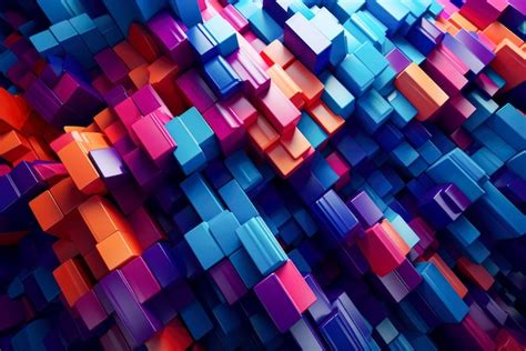 Premium Photo Abstract Colorful Cubes Background Generative Ai