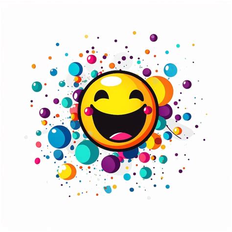 Premium Ai Image A Smiley Face With A Smiley Face And Colored Bubbles
