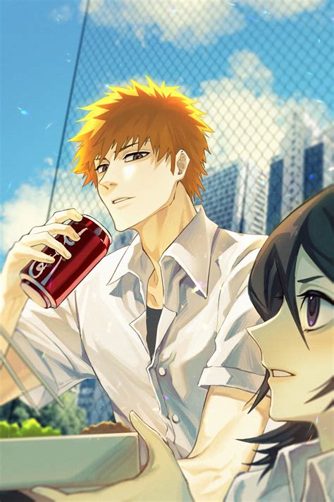 Takenokoqvq Kuchiki Rukia Kurosaki Ichigo Bleach Coca Cola