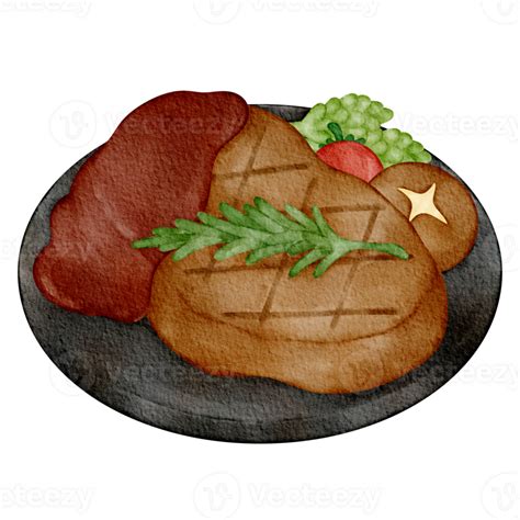 Watercolor Beef Steak 36908009 Png