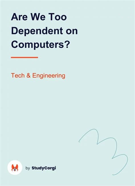 Are We Too Dependent On Computers Free Essay Example