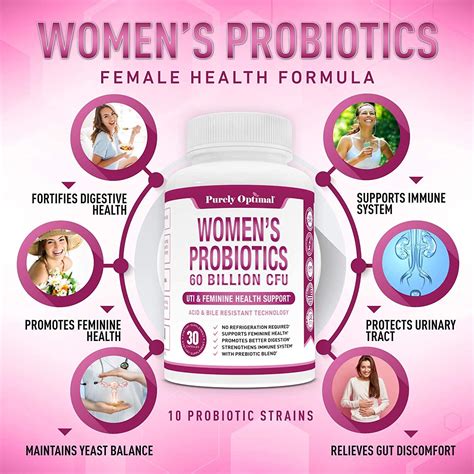 Purely Optimal Premium Probiotics For Women 60 Billion Cfu 30 Capsules