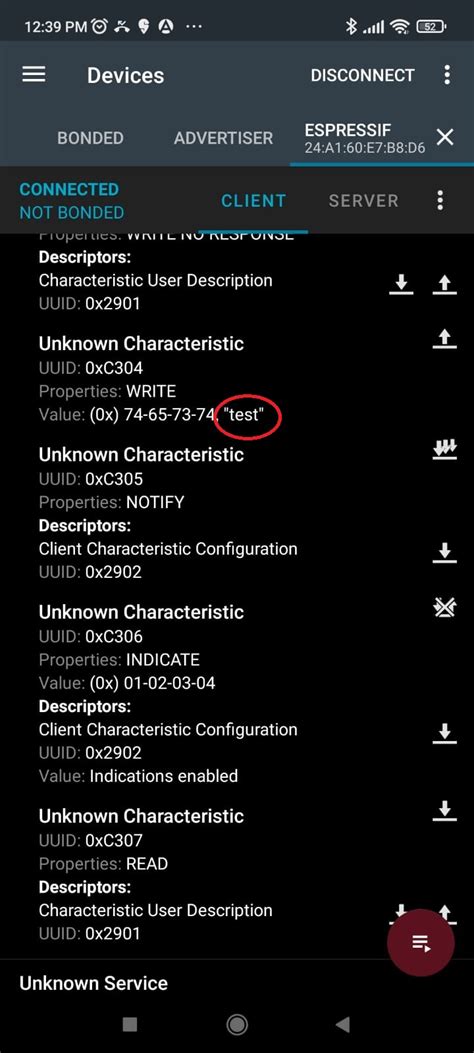 Ble At Spp Service Uuid 0xa002 Write Char Uuid 0xc304 Sending 1